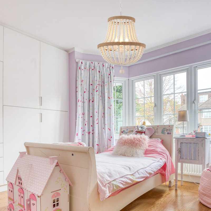 Bungalow Rose Maliza 3 - Light Dimmable Empire Chandelier Wood Bead Accent & Reviews | Wayfair